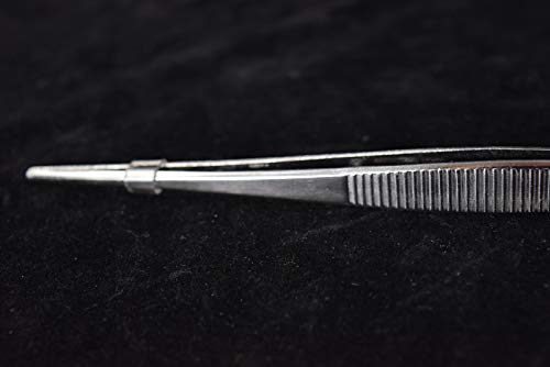 Japanese Stainless Bonsai Straight Tweezers w/Spatula - 2 in 1 Gardening Tool
