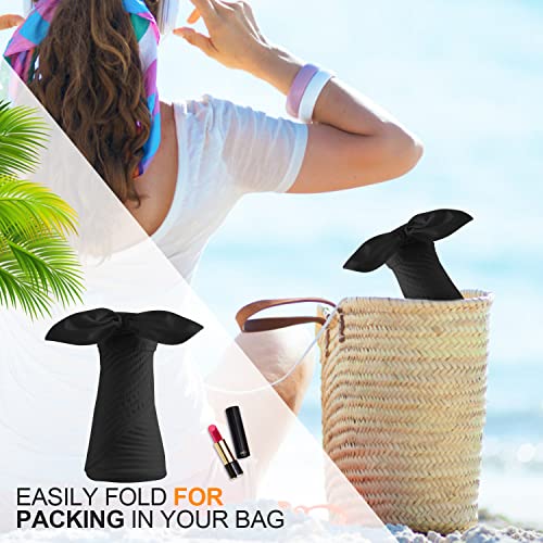 MEINICY Womens Sun Visor Hat Wide Brim, 2 in 1 Zip-Off Sun UV Protection Foldable Adjustable Visors Beach Hats for Women (2 Pack Black+White)
