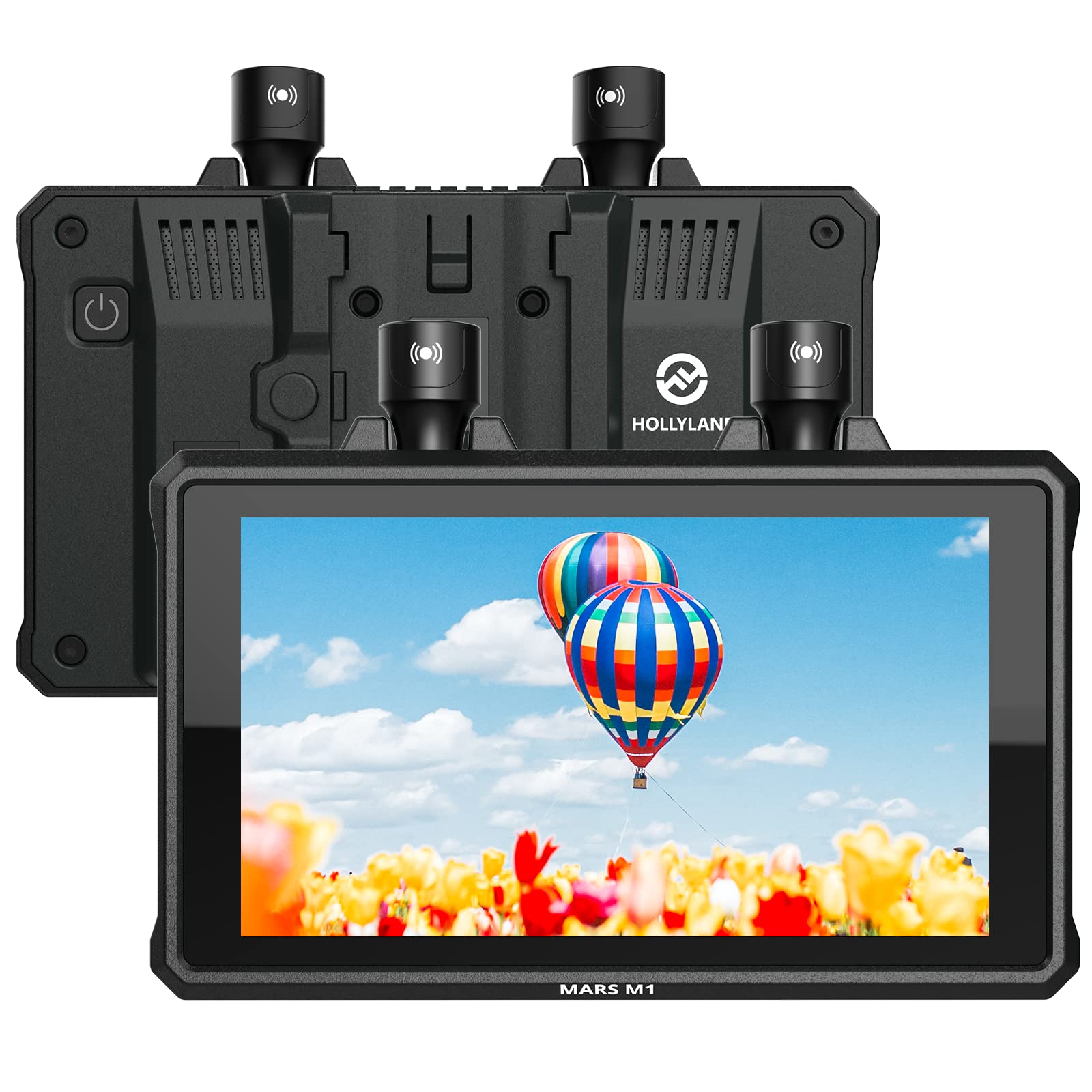 Hollyland Mars M1 [Official] 5.5” Camera Field Monitor Video Transmitter Receiver HDMI SDI Transmission System, 1000nit 3D LUT LCD Touch, 450FT Range 0.08s Latency, 2 Set
