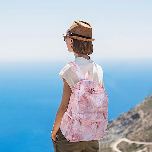 Meisohua Mesh Backpack for School Girls Semi-Transparent Backpack for Kids See Through Teen Girls Backpack with Storage Bag 2 in 1 Set