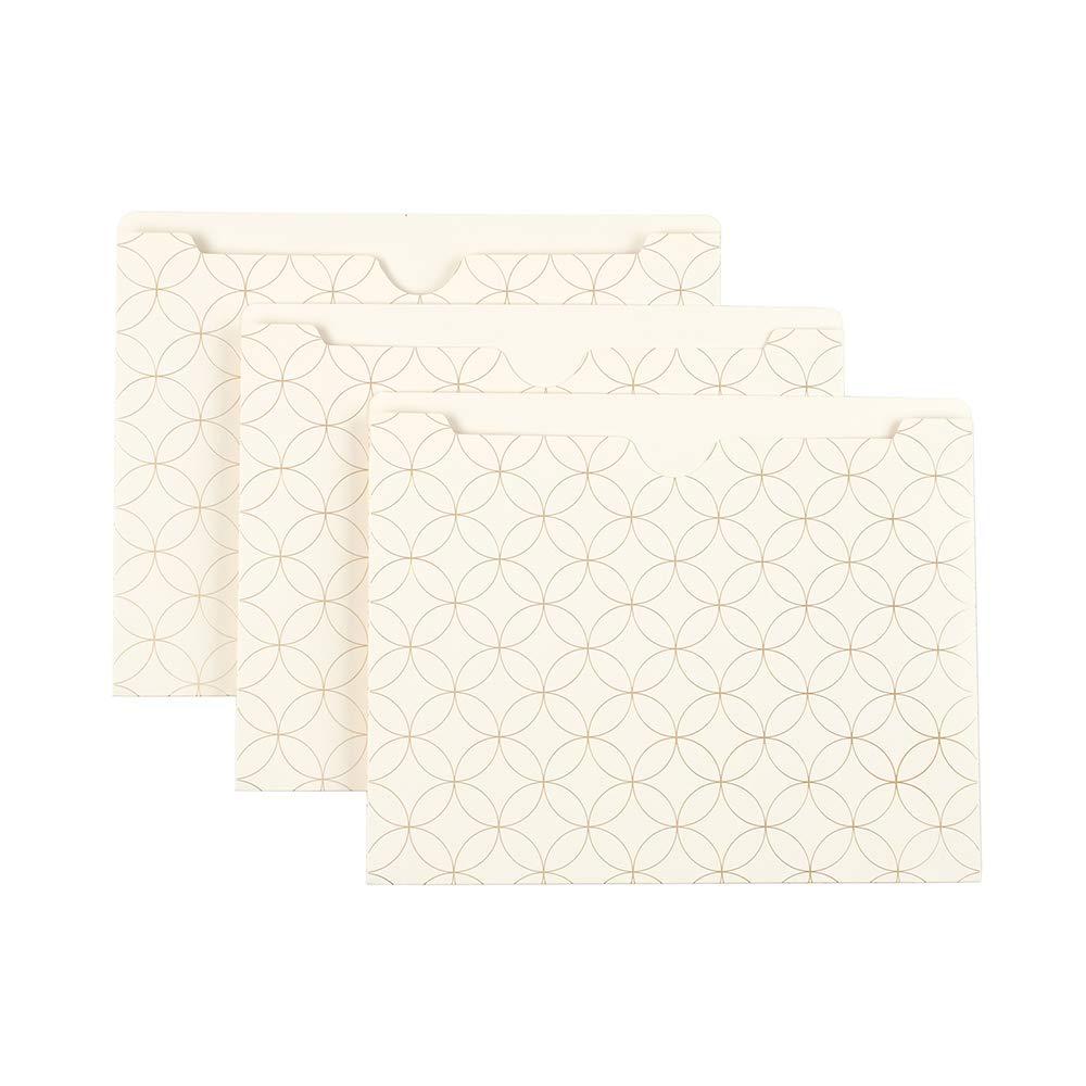 Erin Condren Designer Accessories - Expanding File Folders - Metallic Mid Century Circles, Set of 3. Features Tabbed, Gusseted File Folders Measuring 9.5 x 11.75" (2" Expansion)