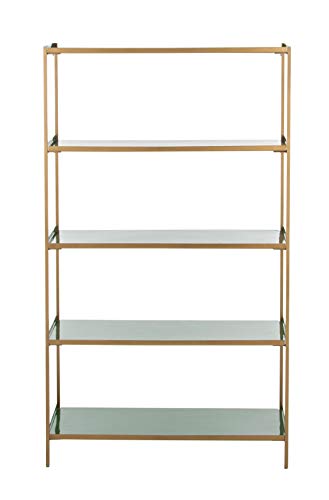 Safavieh Home Justine Contemporary Green and Brass 5-tier Etagere Bookshelf