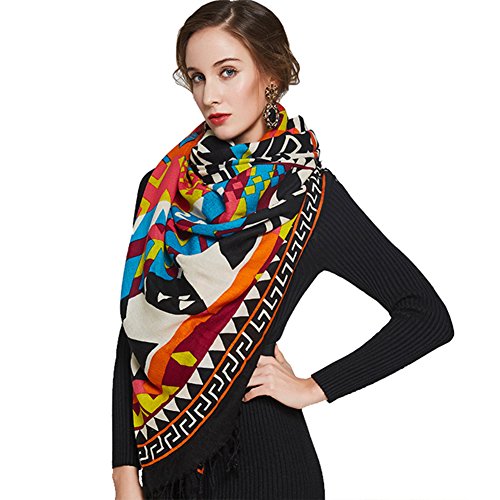 DANA XU Luxury 100% Pure Wool Oversized Extra Large Warm Floral Cashmere Pashmina Scarf Shawl And Wrap For Women Blanket Cape