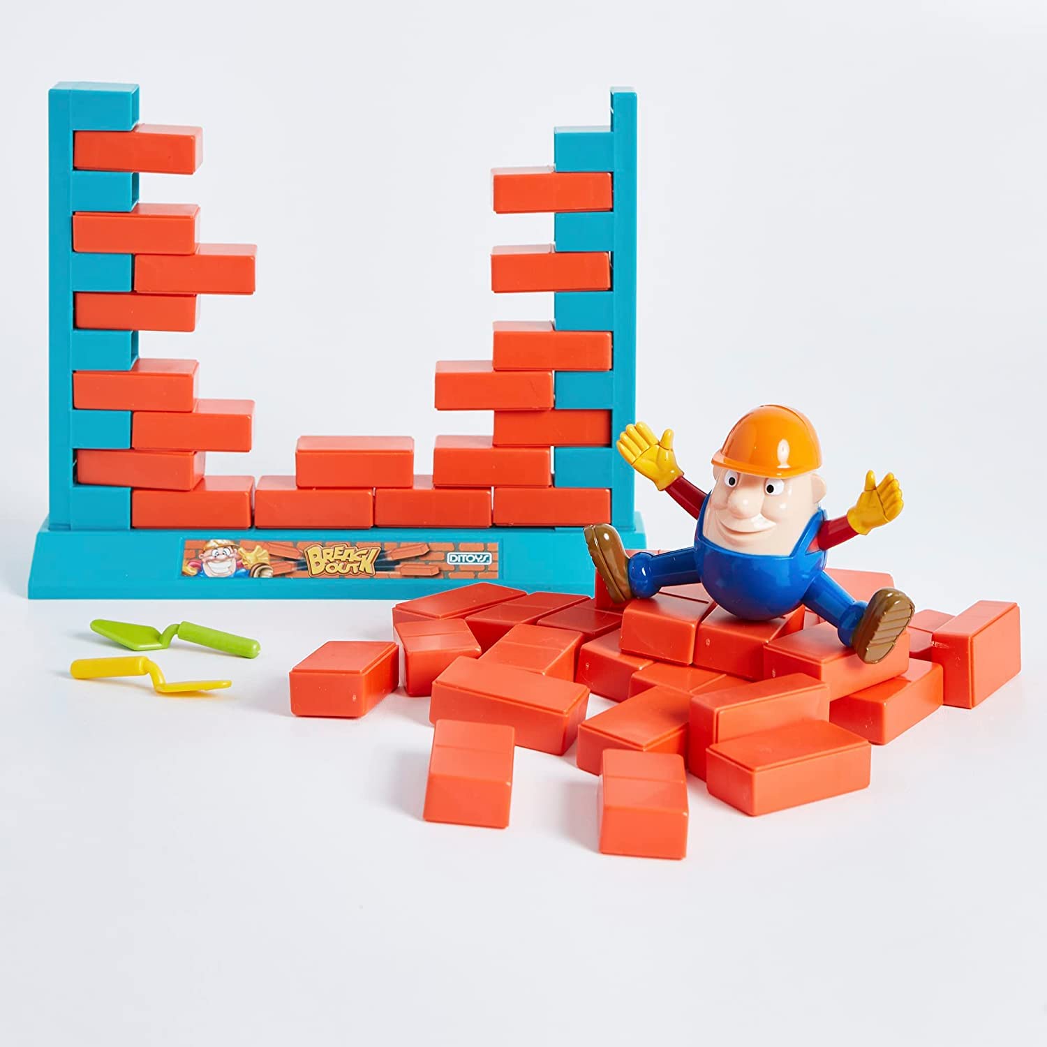 DITOYS “Break Out” | Brick Wall Game | Family Fun for Boys and Girls | Knock The Bricks from Wall with Spatula | 2 Player Games in Spanish