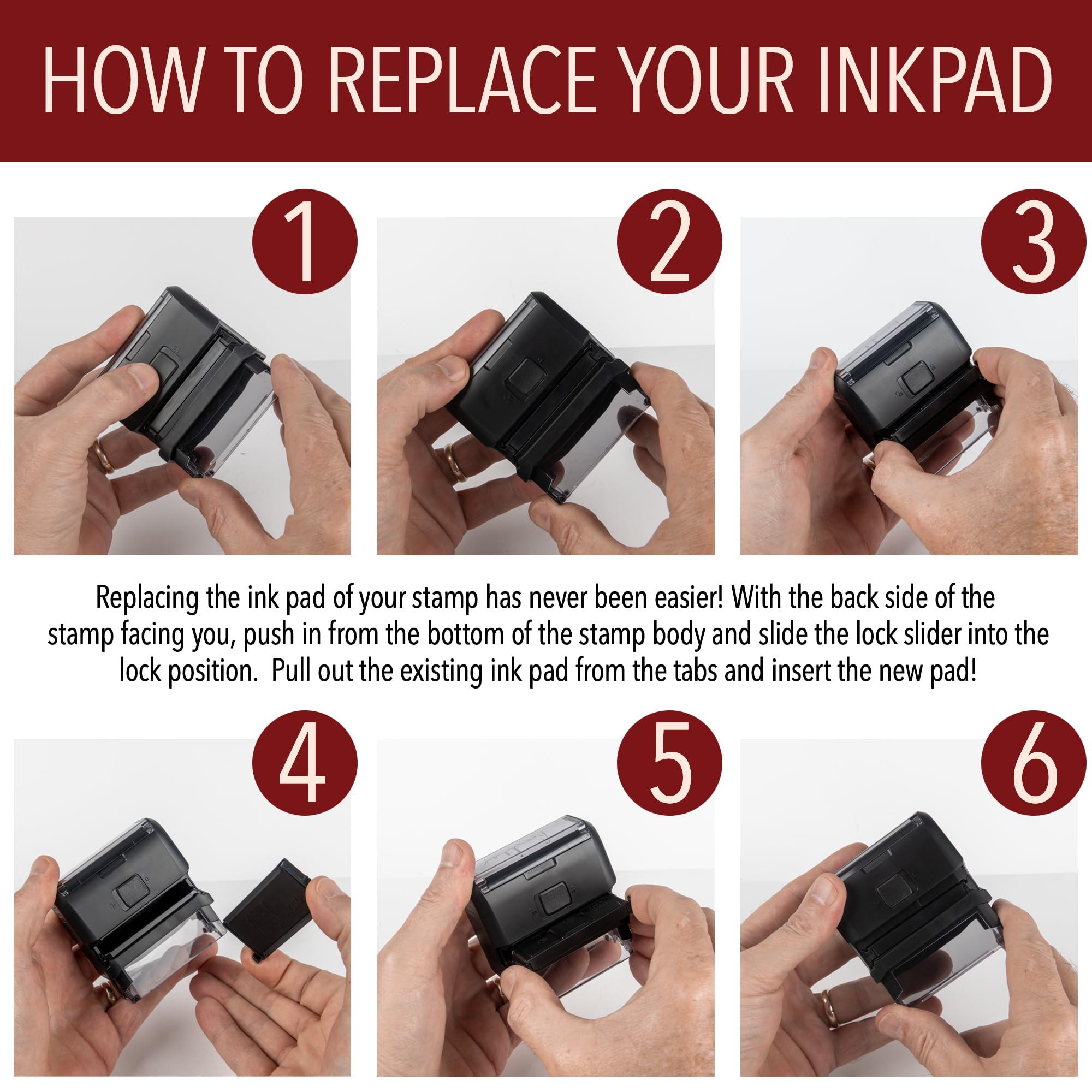 Custom Signature Stamp - Self Inking - Your Choice of 7 Ink Colors! (Medium)