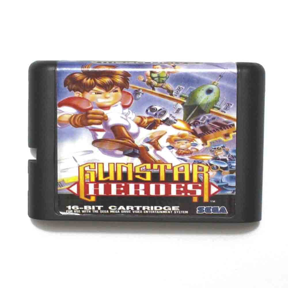 Gunstar Heroes 16 Bit MD Game Card For Sega Mega Drive For Genesis (Black)