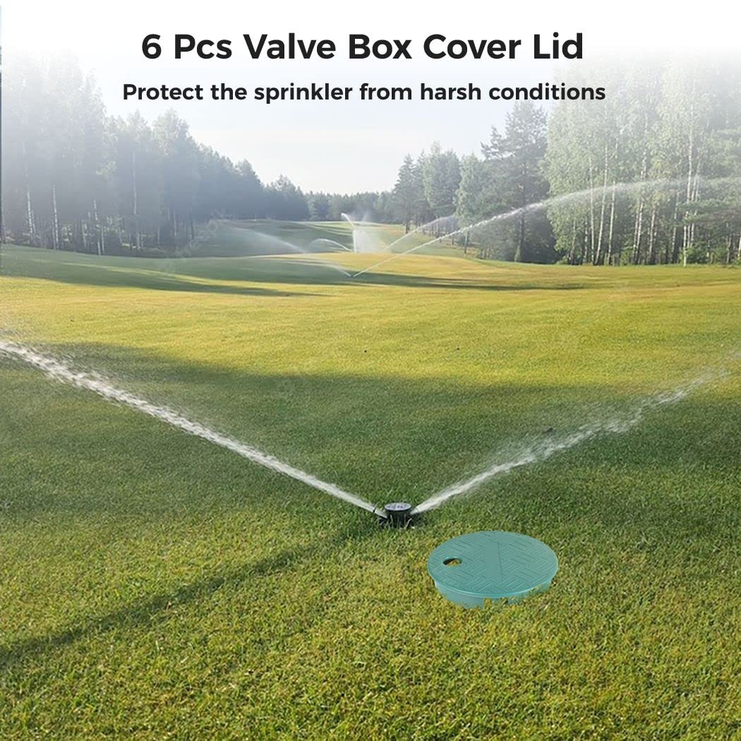 Homaisson 6pcs Sprinkler Valve Cover, ID 5.5" OD 6" Universal Irrigation Valve Box Cover Round Valve Box Cover Lid Replacement for Sprinkler System Irrigation Circular Valve Box