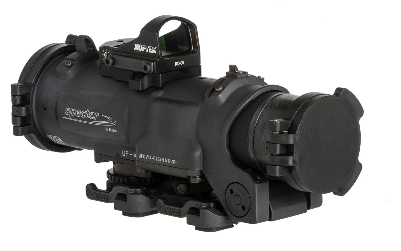 ELCAN SpecterDR 1x/4x Dual Role Optical Sight, 5.56 Ballistic Reticle with Anti-Reflection Device & Flip Covers (DFOV14-C1-X4)