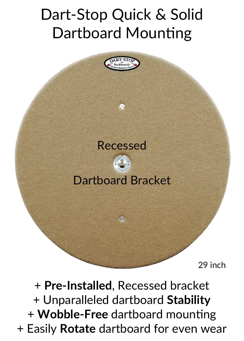 Dart-Stop 29 inch Round Black Pro Dart Board Backboard | Wall Protector | Dartboard Surround