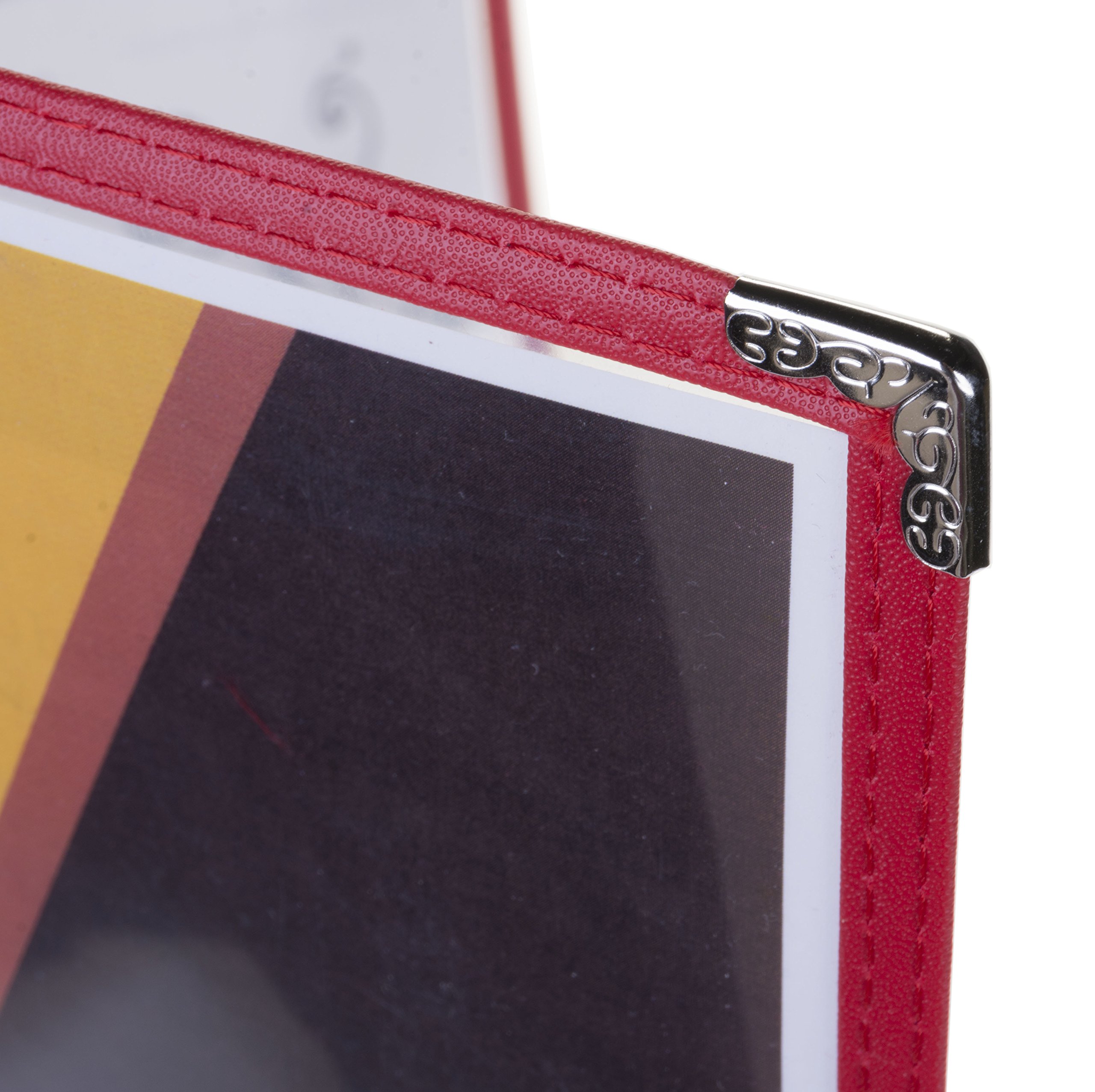 Displays2go Book Style Menu Cover Holder, 8.5-Inch by 11-Inch, Red, Set of 10