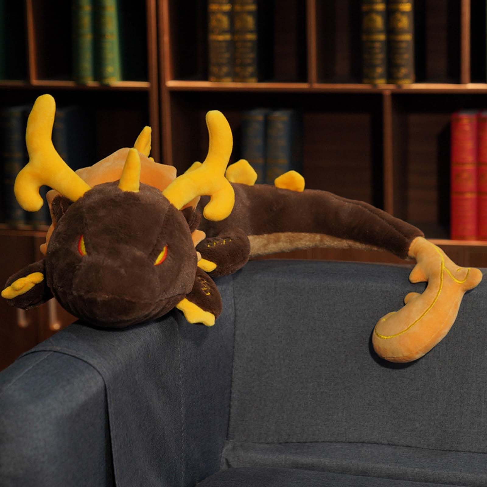 HUYMHTER Zhongli Plush Dragon Decoration Throw Pillow for Genshin Impact Game Fans Gift