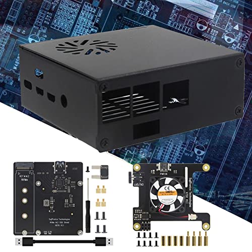 KALEN X876 M.2 NVME SSD Expansion Board+X732 Expansion with X863-C1 Metal + Pi 4B Storage