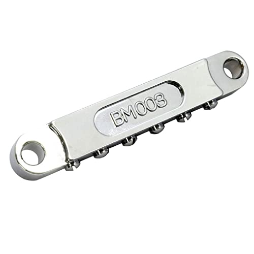 Guitar Tune-O-Matic Roller Saddle Bridge for Gibson EPI Les Paul LP SG Style 6 String Electric Guitar Replacement Part Chrome/Black (Chrome)
