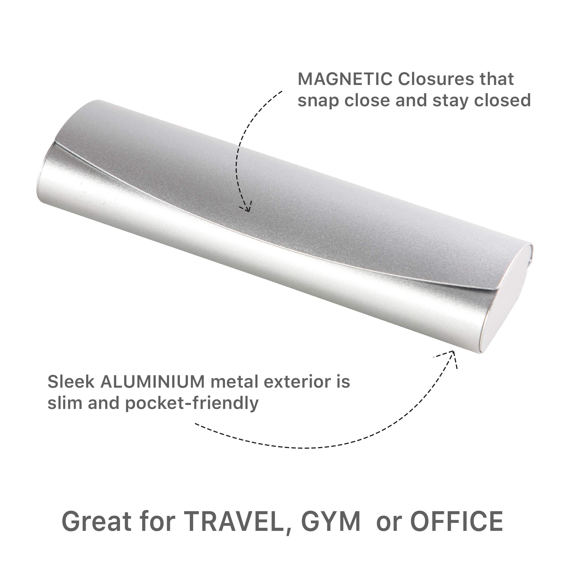Ear Mitts Aluminum Eyeglass Case For Small Frames In Silver