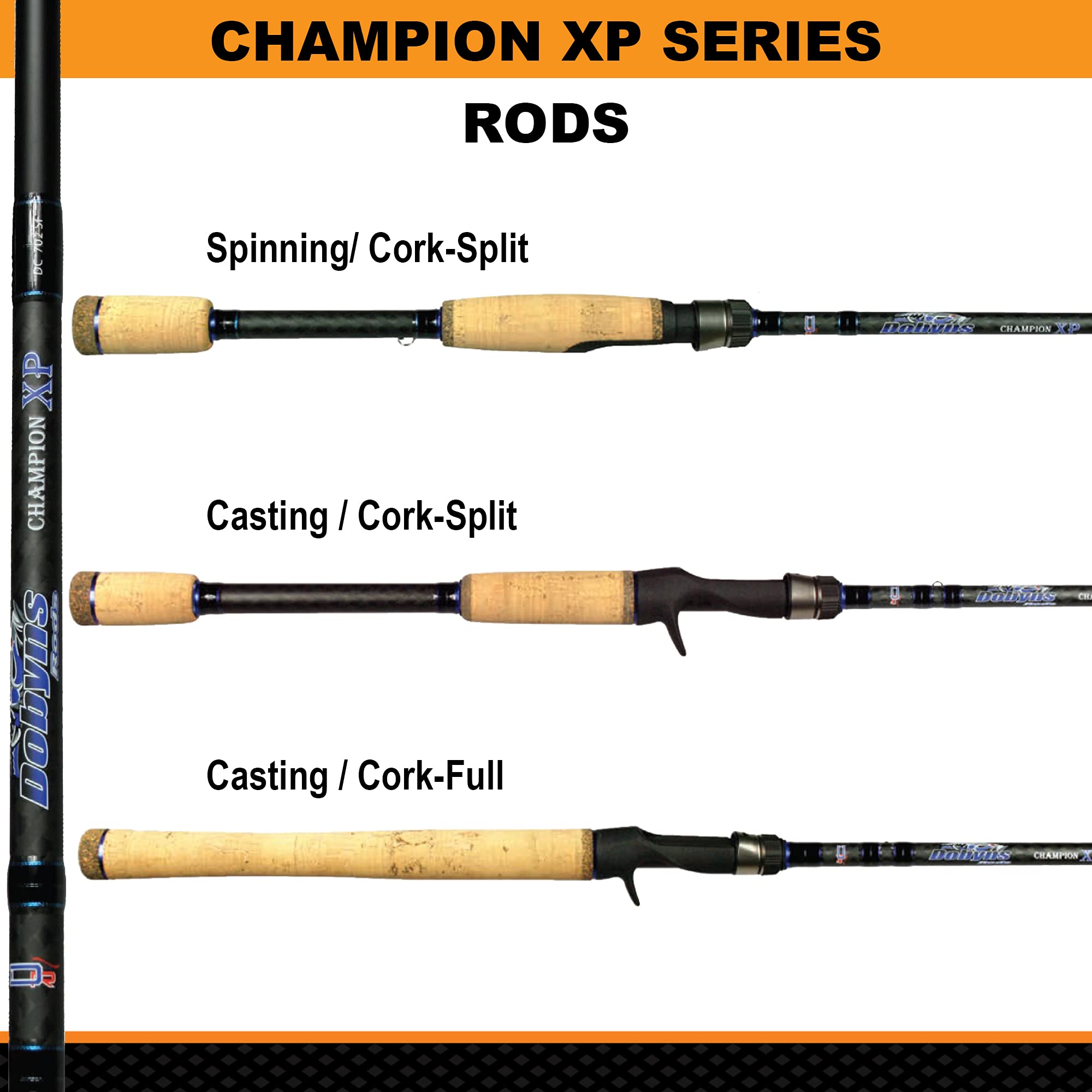 Dobyns Rods Champ XP Series 7’4” Casting Bass Fishing Rod DC744CSH Hvy XFA Modulus Graphite Blank | Fuji Reel Seat/Baitcasting/Line 10-20lb Lure ¼-1oz