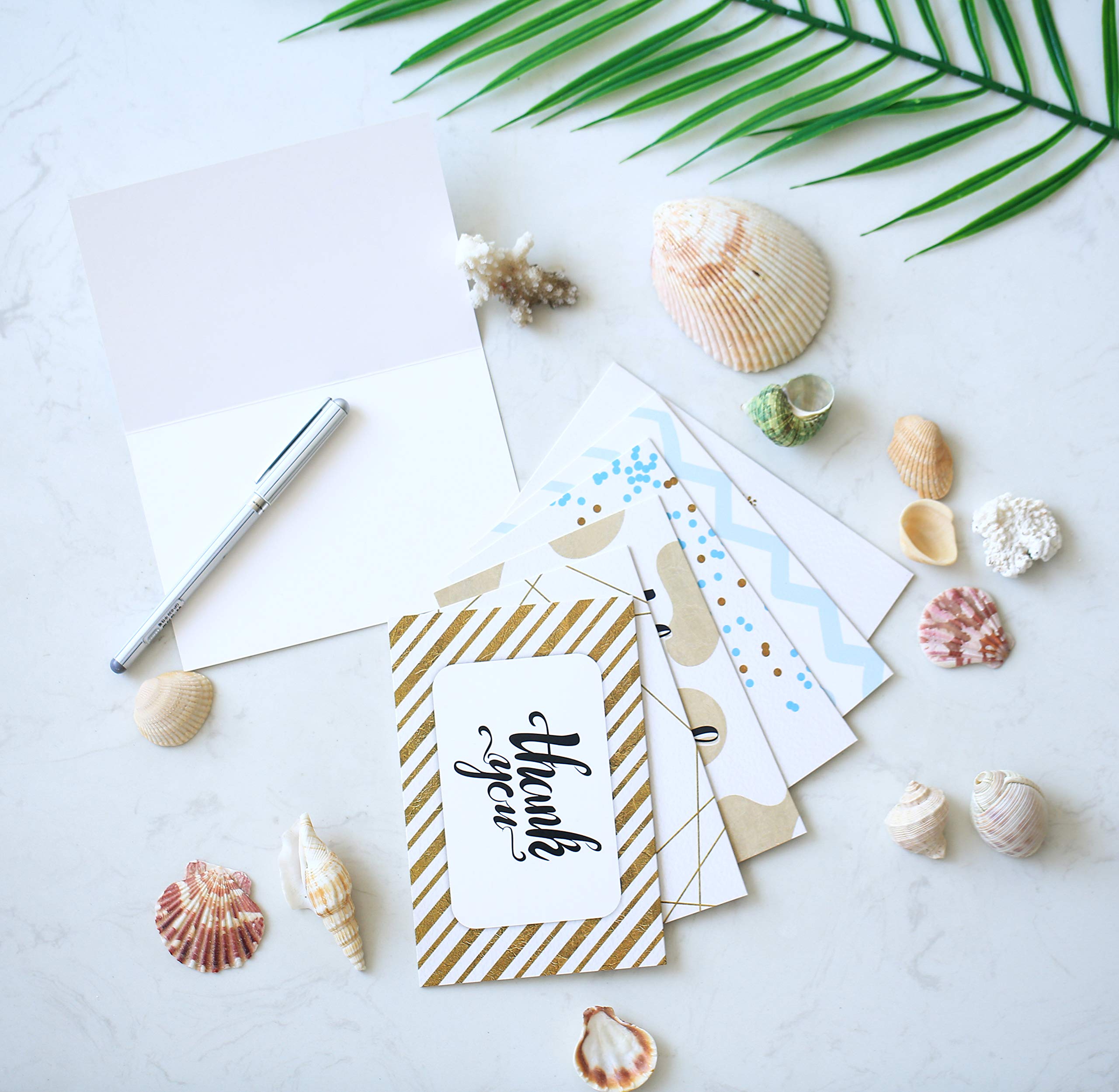 East Pearl Thank You Cards Set of 48 with Envelopes and Stickers