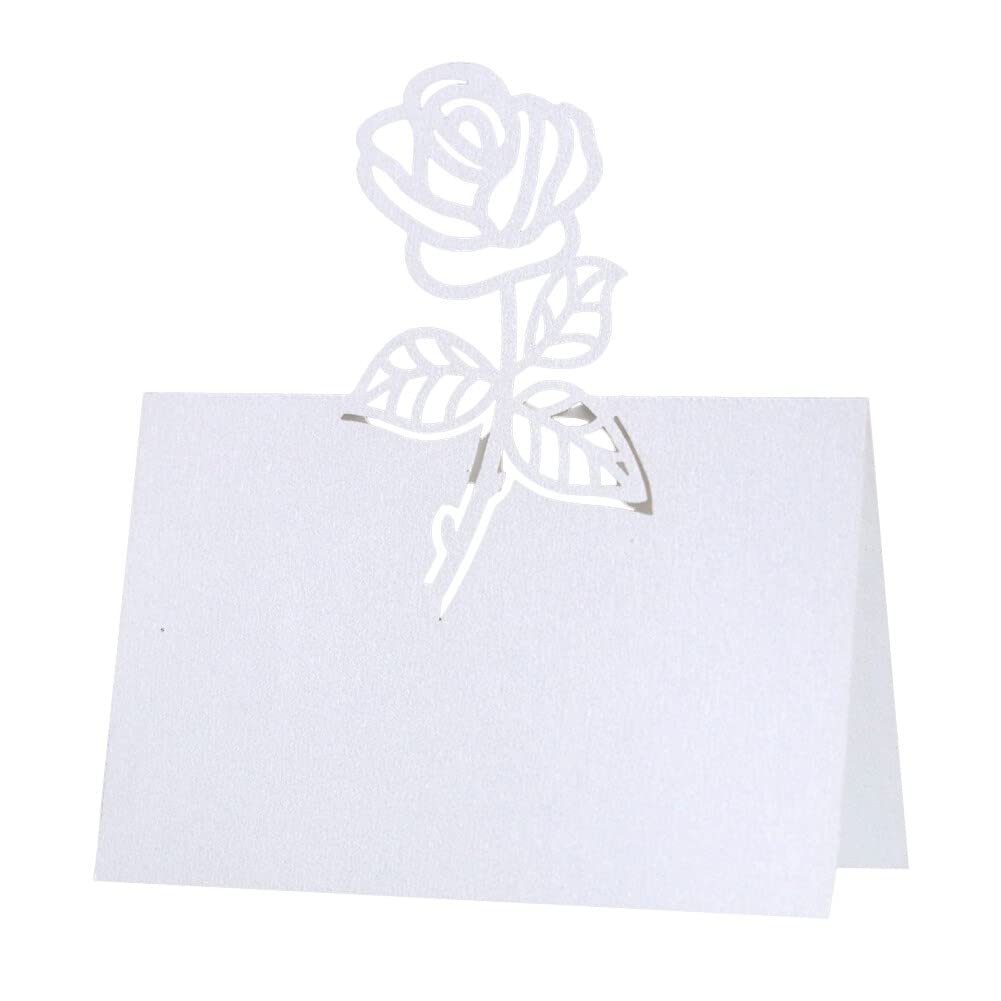 Place Cards Pack of 50 Guest Table Name Seating Cards Wedding Table Setting Folded Tent Cards Tables Placement Party Decorations, White