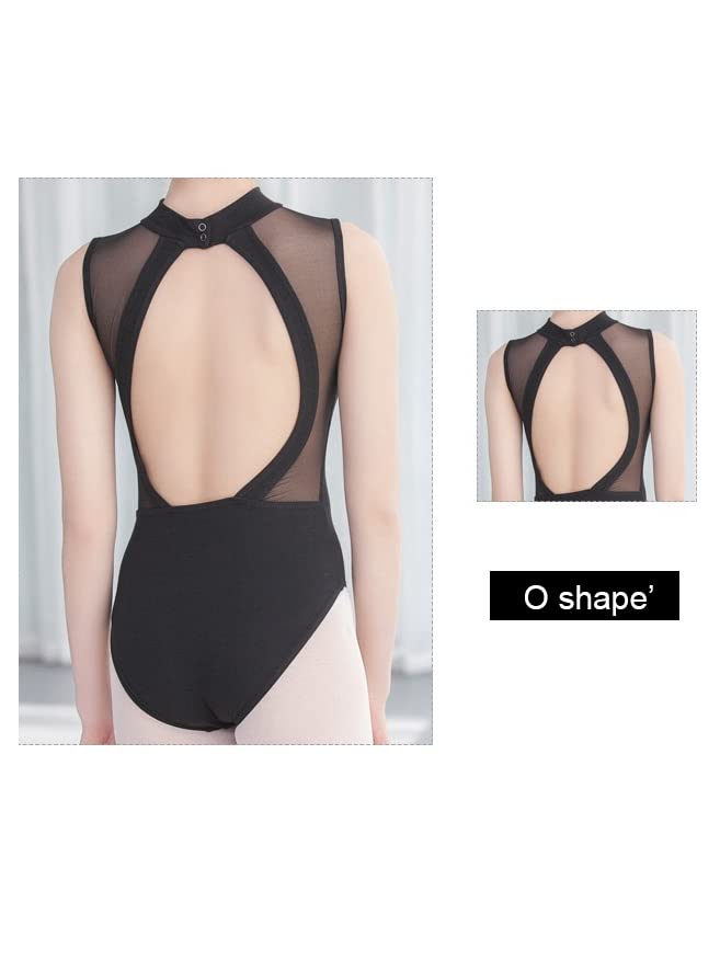DanceForma High Neck Ballet Leotards for Women with an Open Oval Shape Back Skwodico LEW2201 (M)