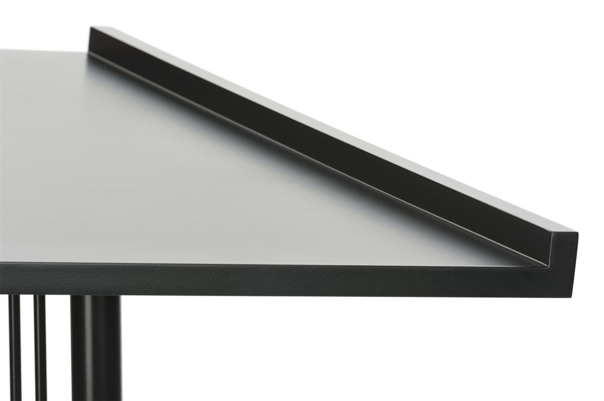 Displays2go LCTPCRSBLK Cross Podium, Floor Standing Pulpit, Slanted Top, Steel with Wood Base, Black