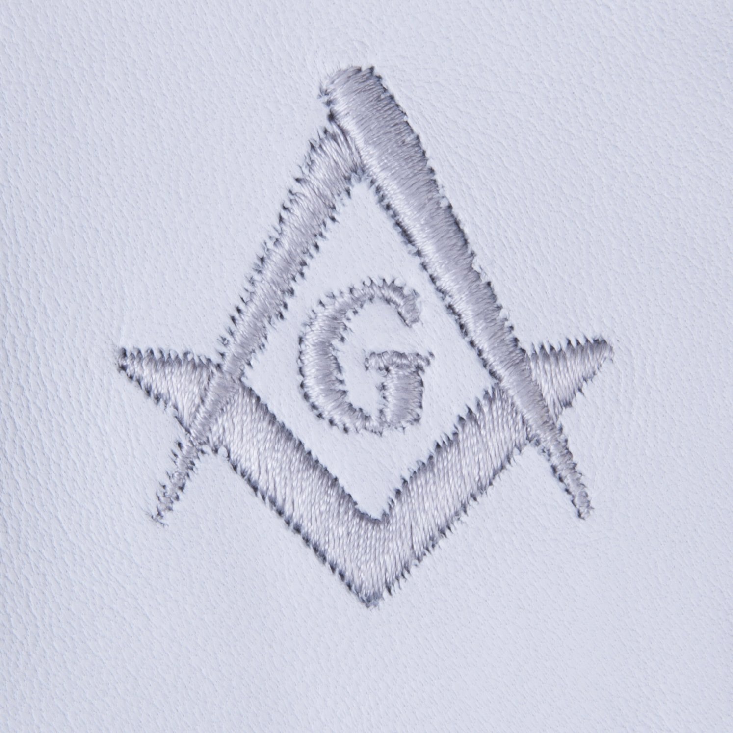 Freemasons Masonic White Leather Gloves with SC&G in Silver Embroidered.Size XX-Large