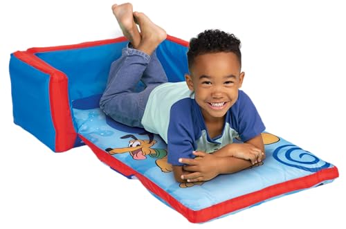 Mickey Mouse Kids Sofa Bed, Children 2-in-1 Flip Open Inflatable Comfy Couch to Lounger, Toddler Nap Mat, Over 4ft Long