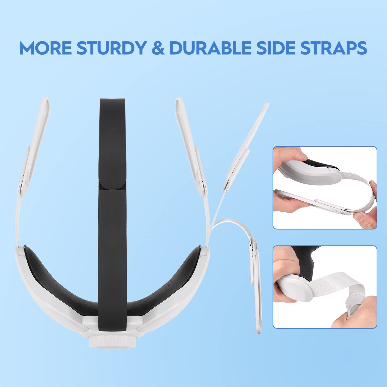 Head Strap for Oculus Quest 2 Vr Headset, Comfortable Headrest Design, Adjustable Head Strap, Fit Official Quest 2 Carrying Case