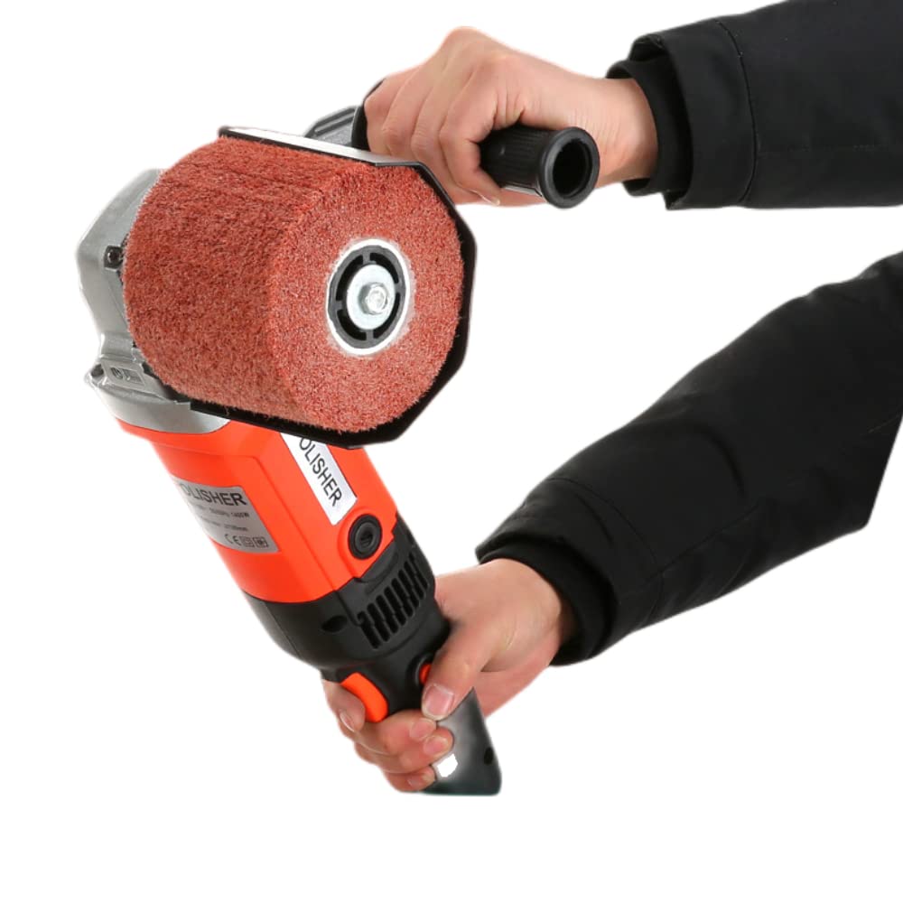 HaTur Electric Burnishing Polishing Machine Handheld Wheel Polisher Sander Wire Drawing Machine for Stainless Steel Metal Wood, 110V 1400W, 8 Speed Adjustable