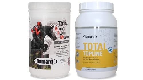 Ramard Blood Fluids Muscle Replenishment for Race Horses & Topline Powder Horse Supplements - Build and Maintain Muscle Tissue During Recovery for Foals and Horses
