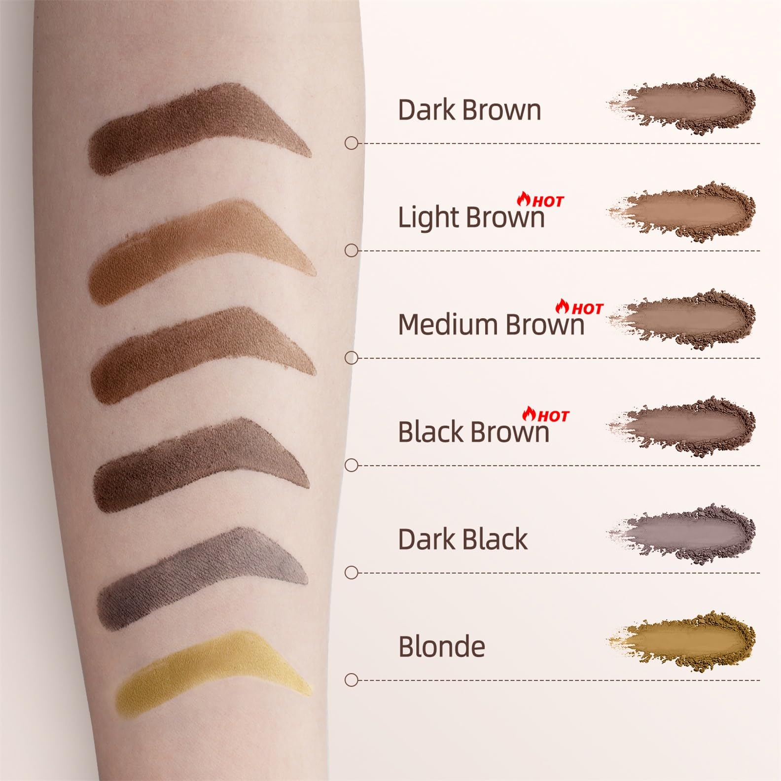 Eyebrow Stamp Stencil Kit - 1 Step Brow Stamp Kit Long-lasting Waterproof & Smudge-Proof, Eyebrow Powder with 24 Reusable Eyebrow Stencils Kit for Beginners to Nature Brow (Light Brown)