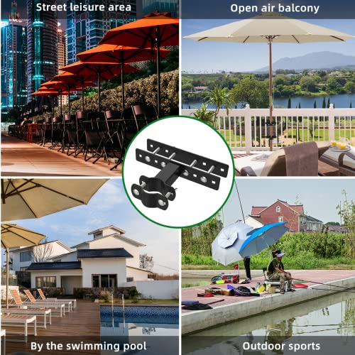 Patio Umbrella Holder - Heavy Duty Outdoor Umbrella Mount Attaches to Railing Maximizing Patio Space, Bench Buddy Umbrella Holder Fixed Clip Umbrella Clamp,2 Pack