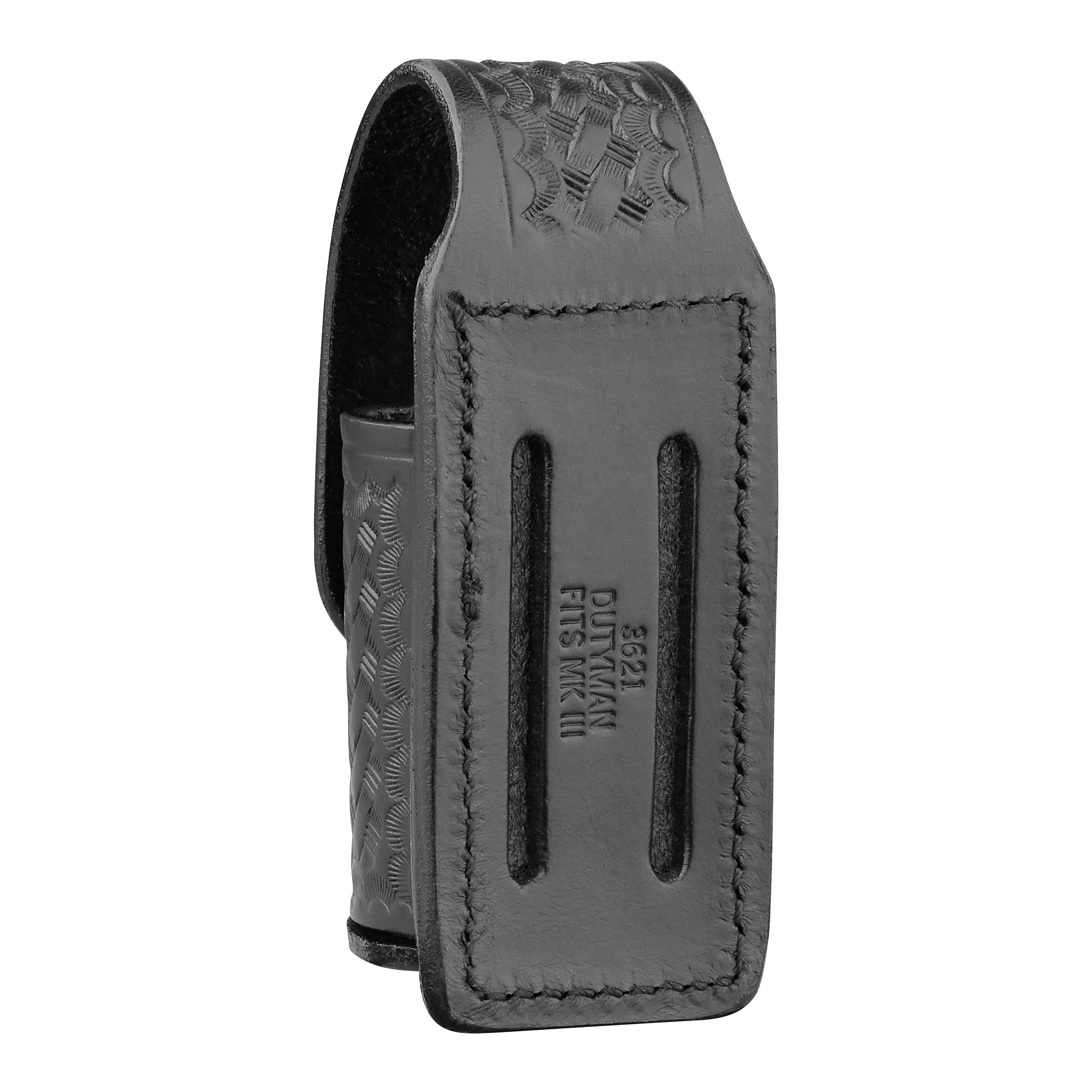 Dutyman 3621B Basketweave Leather 2oz OC Pepper Spray Holster Pouch w/Black Snap