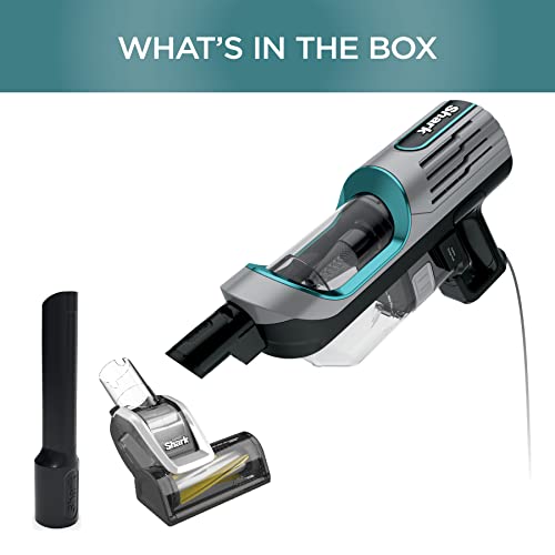 Shark HH202 Ultralight Corded Handheld Vacuum with Self-Cleaning Power Brush & Crevice Tool, Hypervelocity Suction & Removable, Perfect for Pets, Teal, 0.35 Qt. Dust Cup