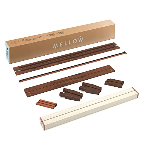 Mellow Naturalista Classic 12 Inch Solid Wood Platform Bed with Wooden Slats, Cal King, Espresso