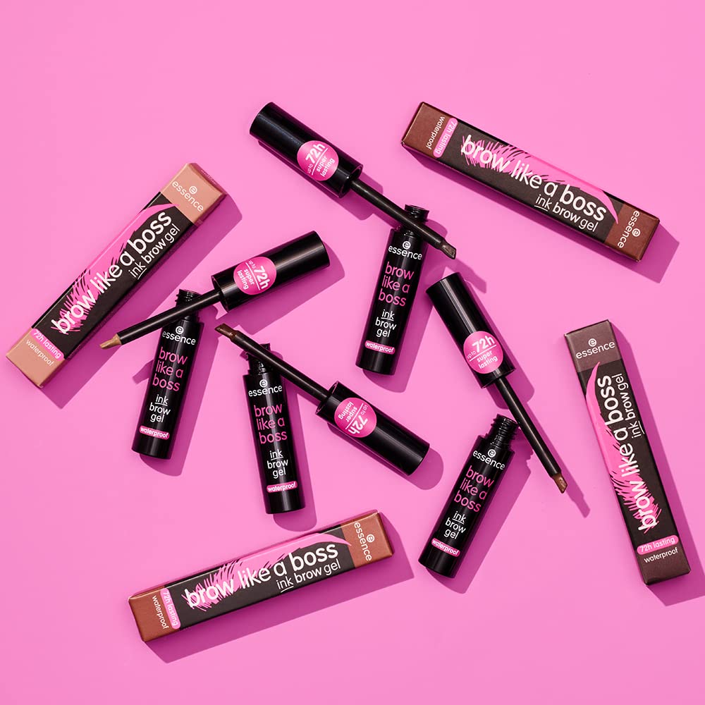 essence | Brow Like A Boss Brow Gel | Waterproof & Smudge Proof Tinted Brow Gel | Vegan & Cruelty Free, Paraben Free (03 | Dark Brown)
