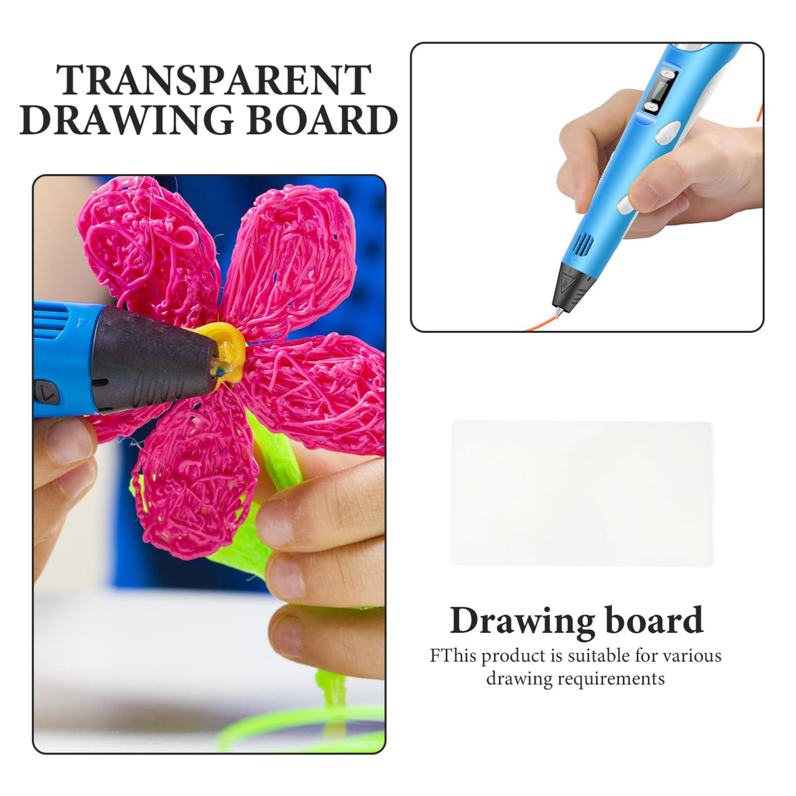 Mobestech 10pcs Board Pens Stencil 3D Pen Mat 3dpen Pad 3D Pen Drawing Mat 3D Drawing Paper Templates Album Copying Board Painting Pen Transparent Copy Board Child Cant See Thing