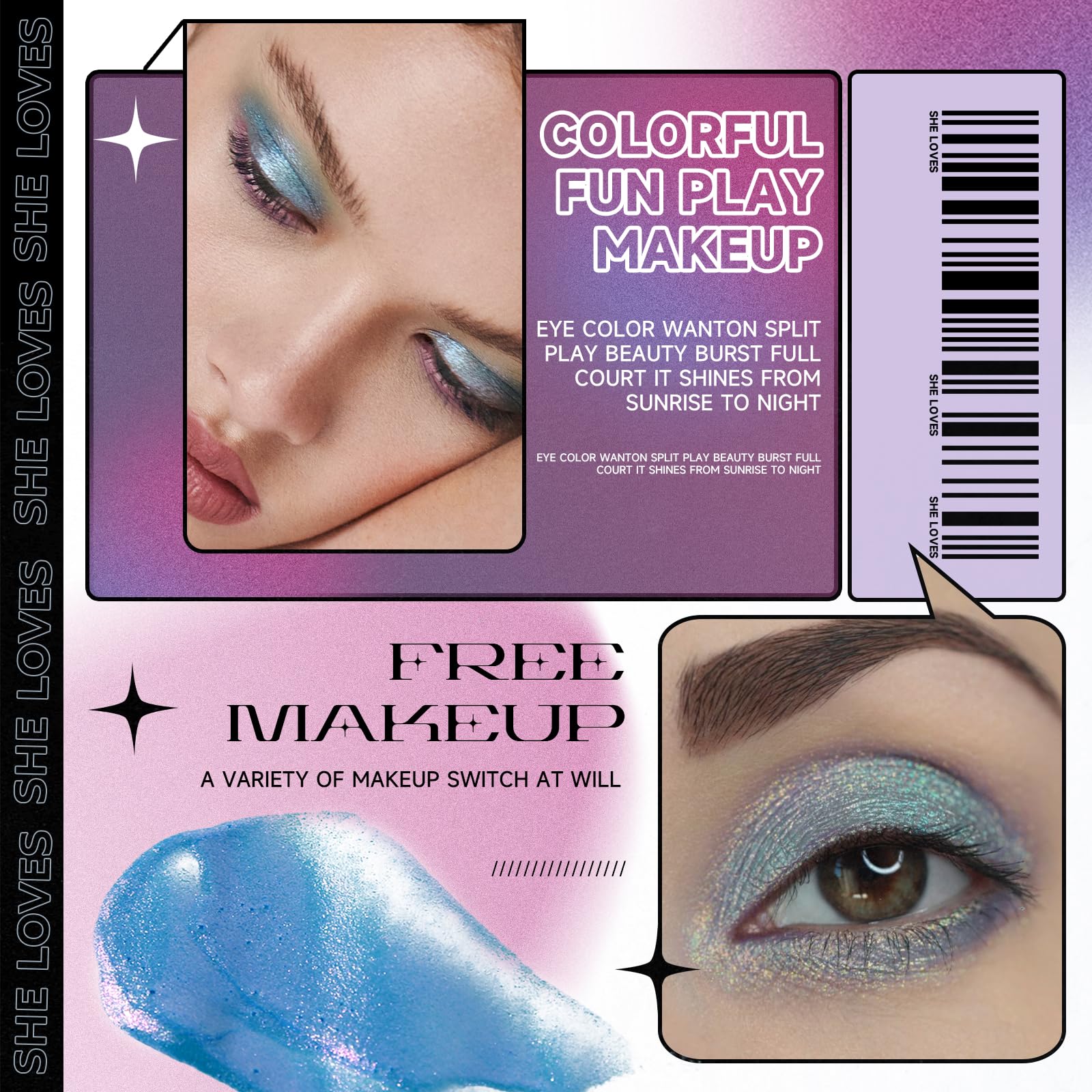 Easilydays Chameleon Liquid Eyeshadow, Pearlescent Intense Color Eye Shadows, Highly Pigmented Metallic, Shimmer, Multi-Reflective Finishes Glitter Makeup for Women and Girls, Eye Cheek Brightening Makeup (#05)