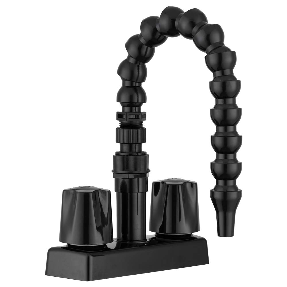 Dura Faucet RV Exterior Quick Connect Faucet with 360-Degree Flexible Gooseneck Spout (Black)