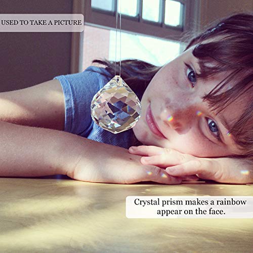 MerryNine 30mm/1.18" 20pack Crystal Ball Prism Sunshine Catcher Rainbow Pendants Maker, Hanging Crystals Prisms for Windows, for Feng Shui, for Gift (Clear)