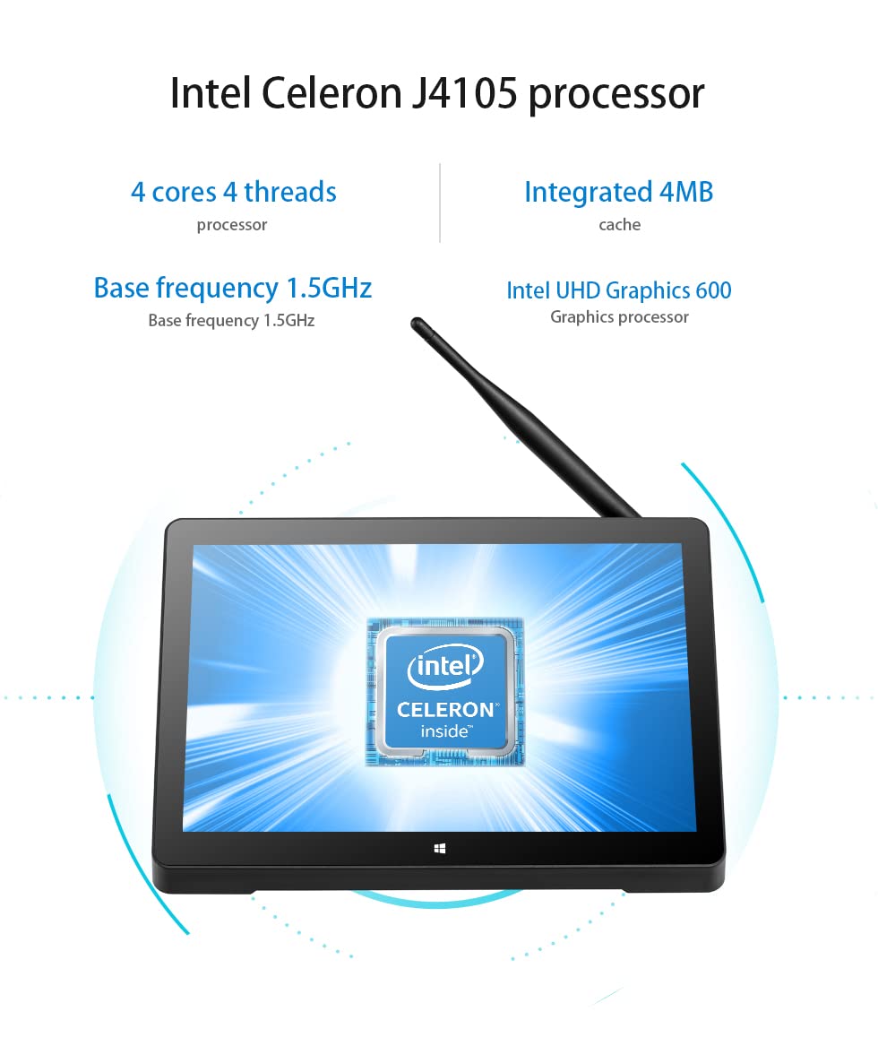 FCHJJ Pipo X10S Mini PC 10.1 inch IPS1920*1280 Intel Celeron J4105 Quad Core 6G RAM 64G ROM Tablet PC BT WiFi RS232 4*USB 3.0 POE
