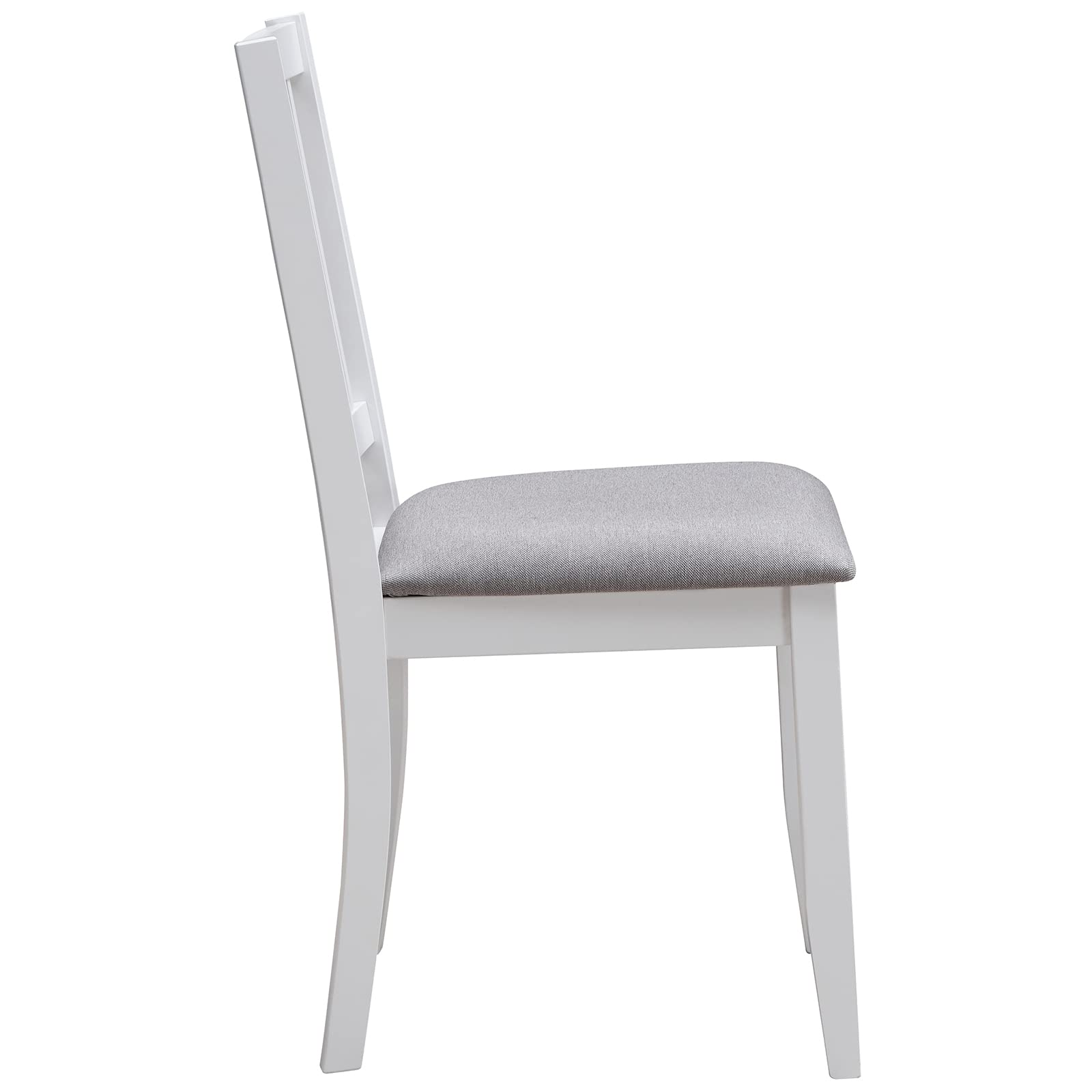 DUHOME Wooden Dining Chairs Set of 2, Farmhouse Kitchen Chairs with Backrest Dining Room Chairs Upholstered Seat Side Chairs for Living Room, White