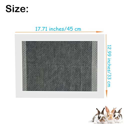MUYG 100 PCS Disposable Rabbit Pee Pads,Pet Pees Pad,Cage Black Carbon Liner,Super Absorbent Leak Proof Cushion Reduce Odor Bunny Training Accessories for Kitten Puppy Hamsters Hedgehog