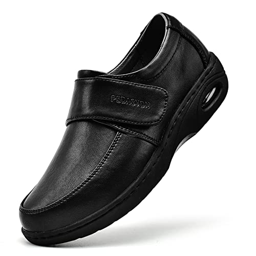 PEDASVON Women's Healthcare Nursing Shoes Lightweight Comfortable Nurse Shoe Footwear Restaurant Loafer Waterproof Work Shoes (black-209, adult, women, numeric_7_point_5, numeric, us_footwear_size_system, medium)