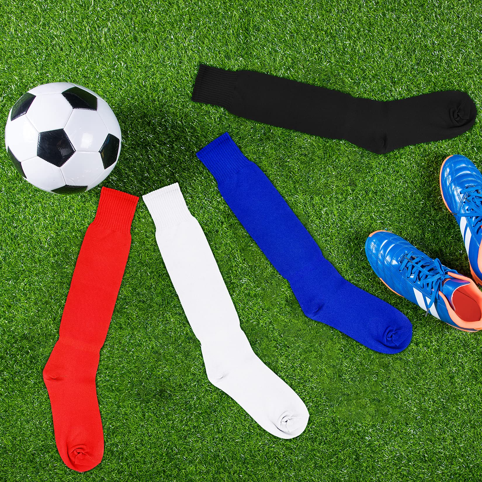 Dxhycc 4 Pairs Knee High Socks Casual Solid Knit Knee Socks for Men and Womens