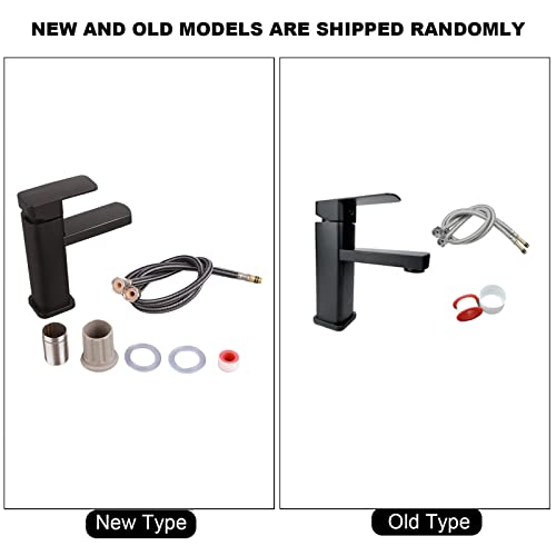 Waterfall Bathroom Faucet, Matte Black Simple Stylish No Leakage Kitchen Sink Faucet with Ceramic Valve Core, Hot Water Cold Water 2 Modes for Bathroom Kitchen Hotel