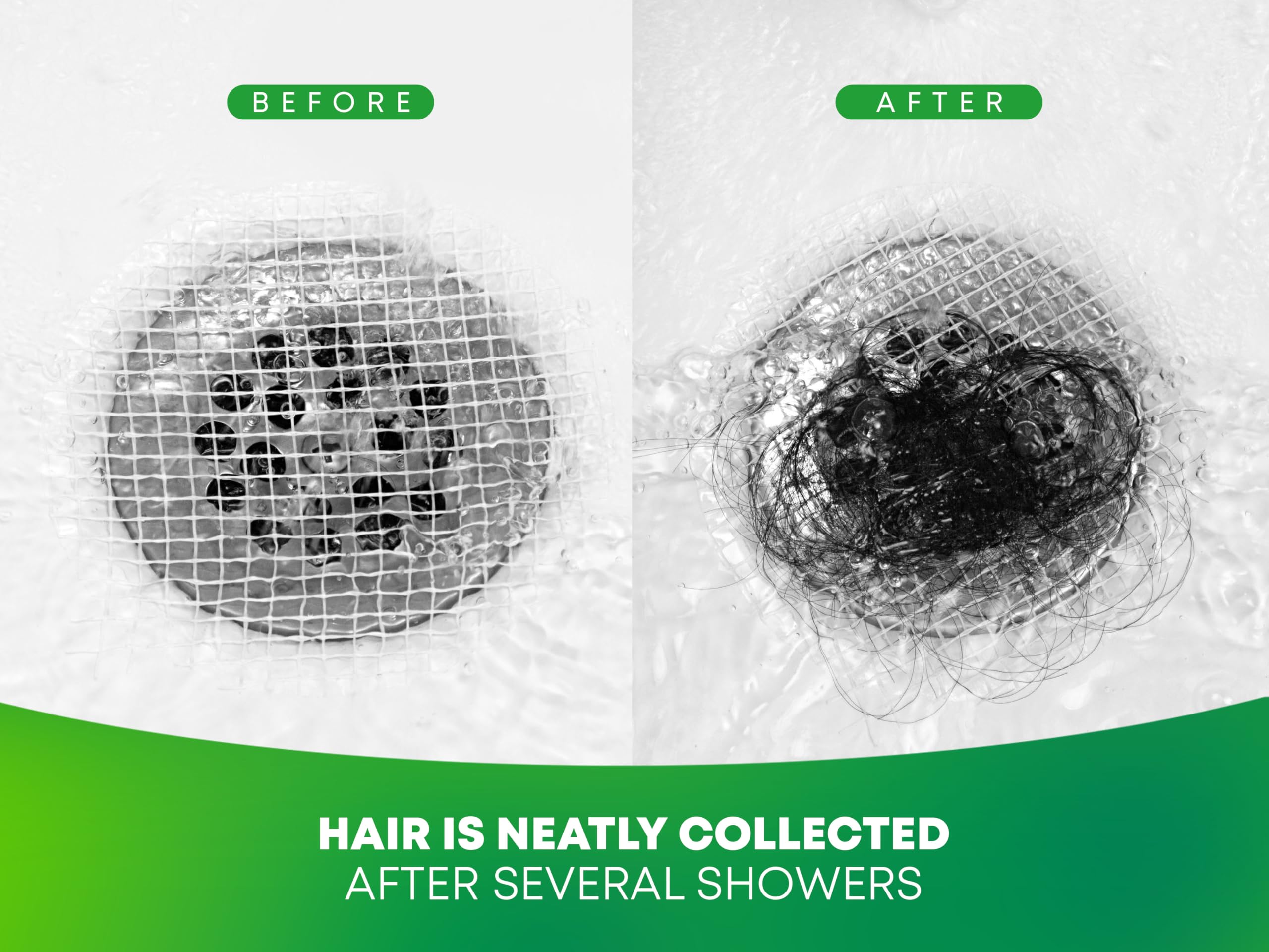 TubShroom Toss 26pk Disposable Drain Covers - Hair Catcher Mesh Sticker Strainers for Shower Bathtub and Bathroom Sink Drains to Prevent Clogged Drains, Half Year Supply