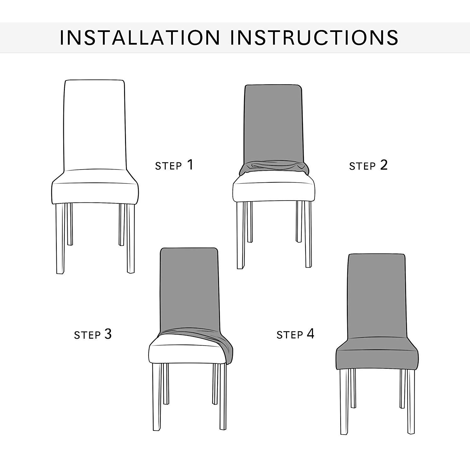 ENOVA HOME Modern Elegant Polyester and Spandex Stretch Washable Removable Dining Chair Slipcover, Soft and Stretchy Slipcover (Season Flower, 4)