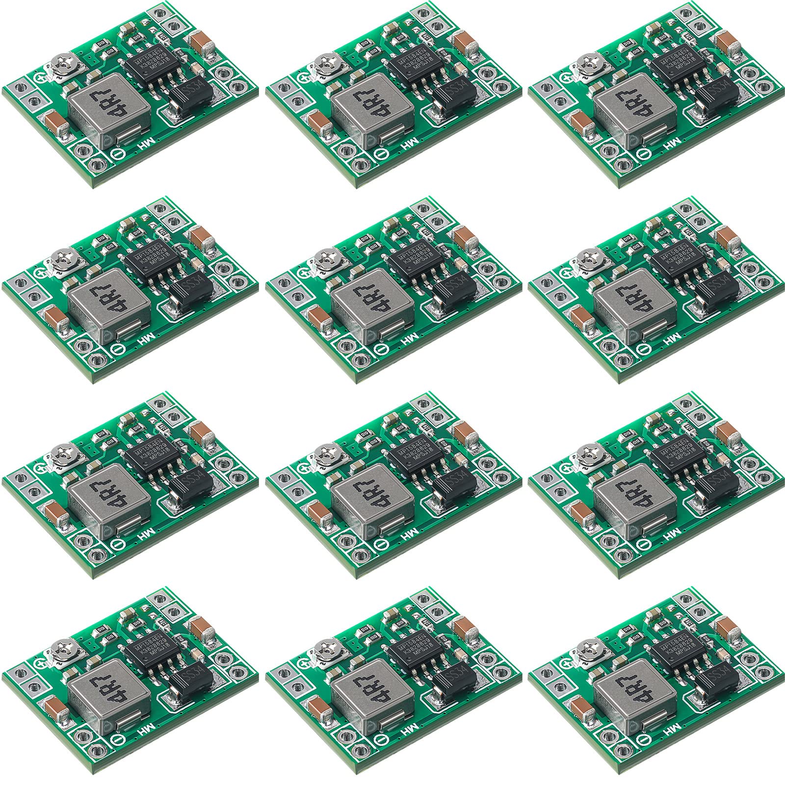 eBoot Mini MP1584EN DC-DC Buck Converter Adjustable Power Supply Module 24V to 12V 9V 5V 3V (12 Pack)