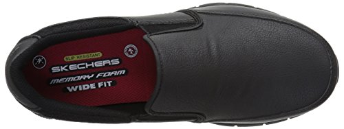 Skechers Men's Nampa-Groton Food Service Shoe, Black, 9 Wide