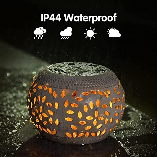 Solar Table Lights Outdoor Waterproof - Dancing Flickering Flame Lamp White Metal Tabletop Light Solar Powered Decorative Lighting Lantern for Desk Bedroom Patio Garden Pathway Yard (1 Pack)