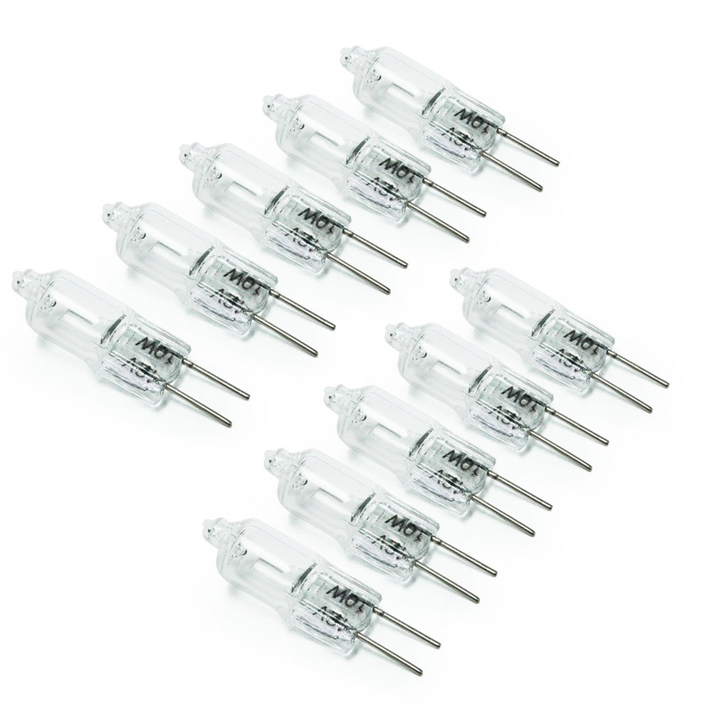 eTopLighting (10 Bulbs, G4 Halogen Light Bulb 10 Watt Bi-Pin Halogen Light Bulb, 12 Volt, G4 Base, 10 Watt JC Type Bulb